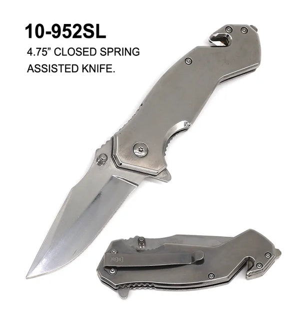 ElitEdge Spring Assist Rescue Knife SS Blade/SS Handle SKU 10-952SL ...