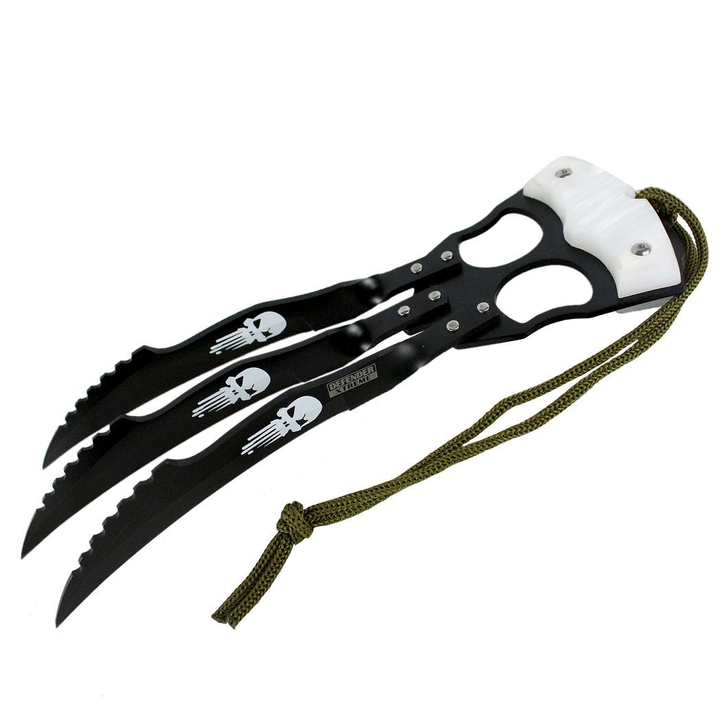 Defender-Xtreme Fantasy Wolverine Style Claw Knife Carbon Steel w/Shea ...