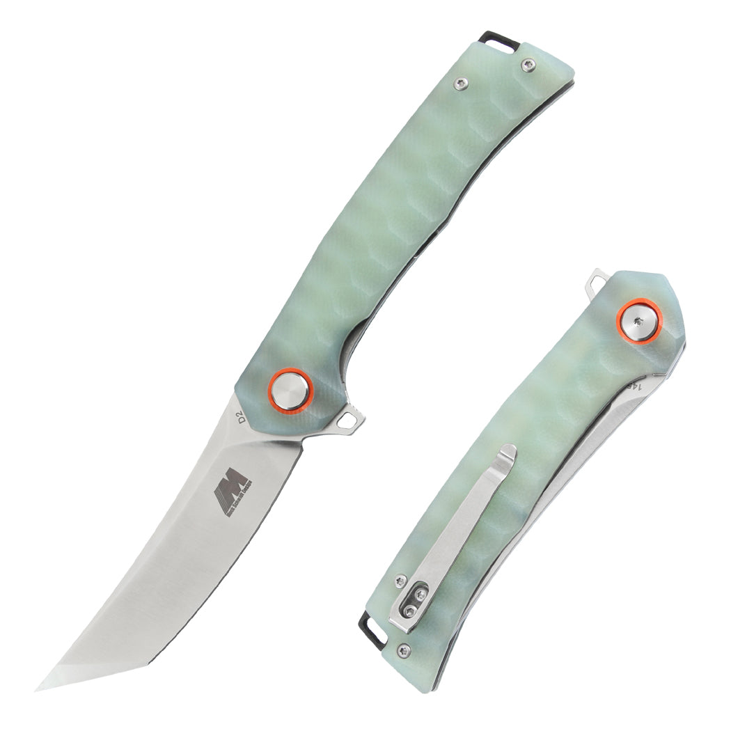 Mack Schmidt Python Ball Bearing Folding Knife D2 Steel Blade/Green G1 ...