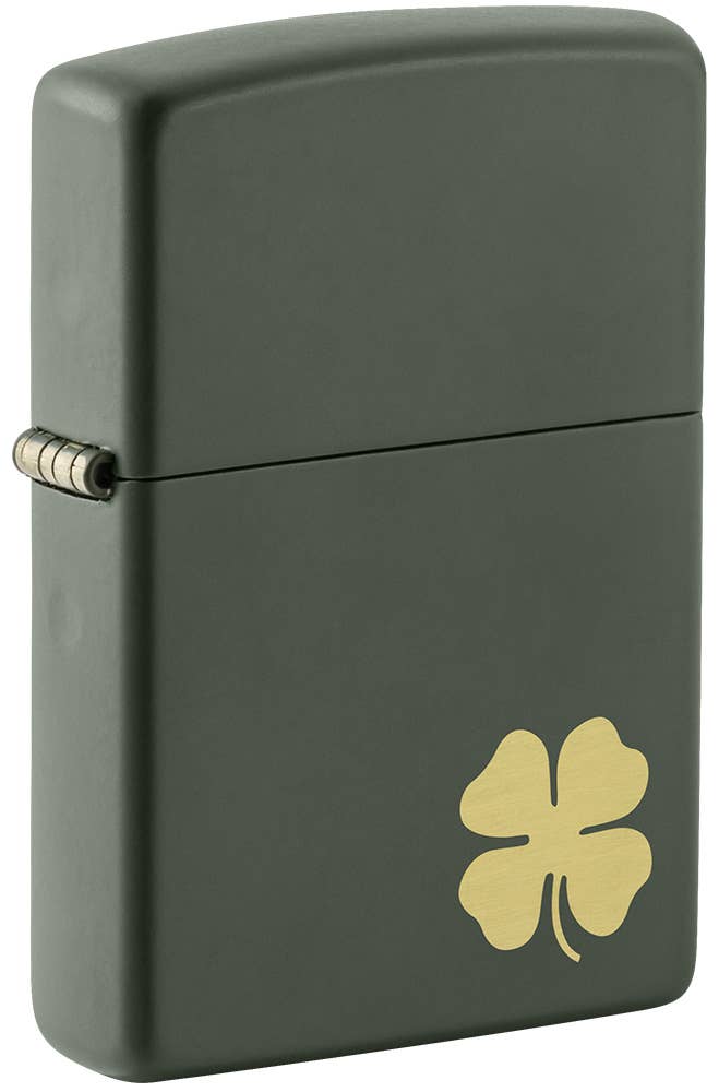 Zippo OD Green with Gold Four Leaf Clover Design Lighter SKU 49796-000 ...