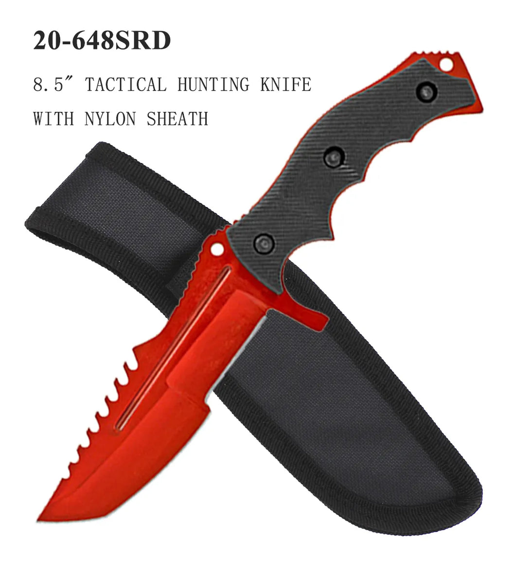 Fixed Blade Tactical Knife Red Tanto SS Blade/Black ABS Handle SKU 20 ...