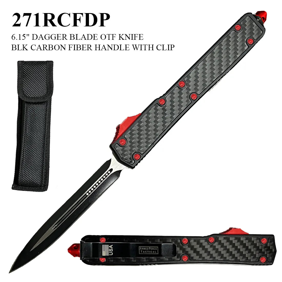 Armed Force Tactical OTF Automatic Knife SKU 271RCFDP – Highlander ...