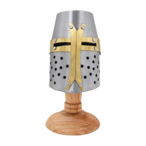 Mini Medieval Warrior Crusader Helmet w/Stand 16 Gauge Steel 5.5" Tall ...