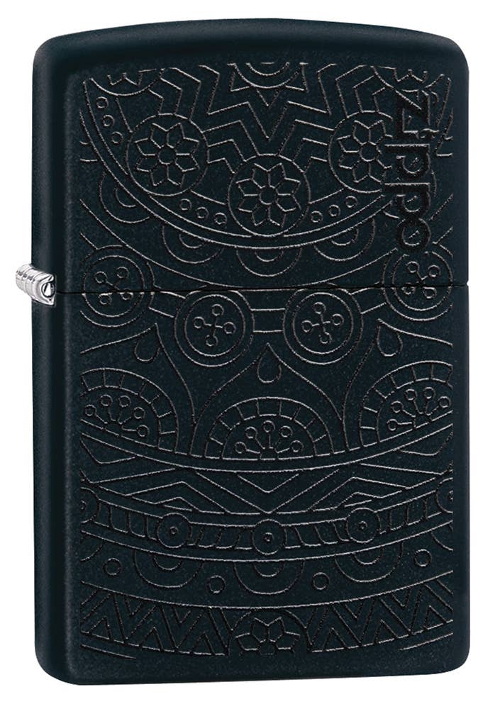 Zippo Black Tone On Tone Design Lighter SKU 29989-000003 – Highlander ...