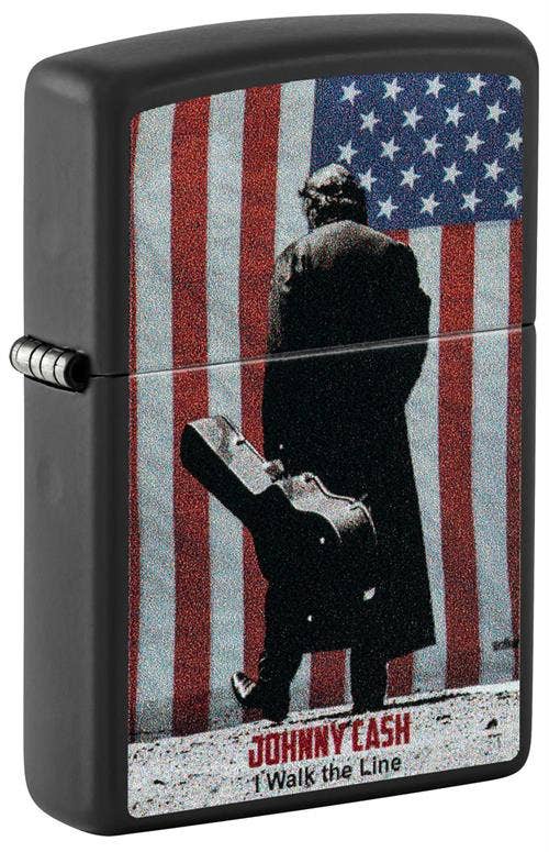 Johnny Cash - I Walk the Line Black Matte Zippo Lighter – Highlander ...