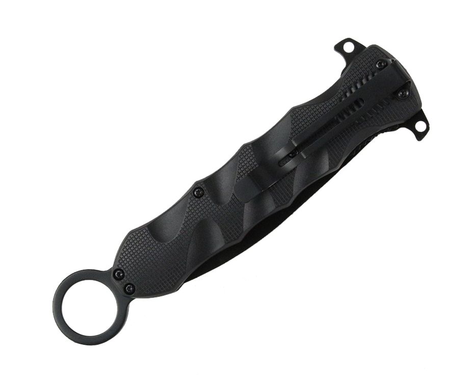Defender-Xtreme Spring Assisted Black Knife with Stainless Steel Blade ...