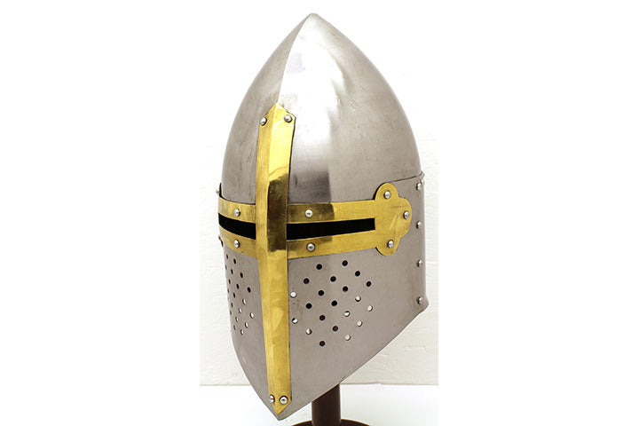 Mini Medieval Warrior Sugar Loaf Helmet w/Stand 18 Gauge Metal 6.5" Ta ...