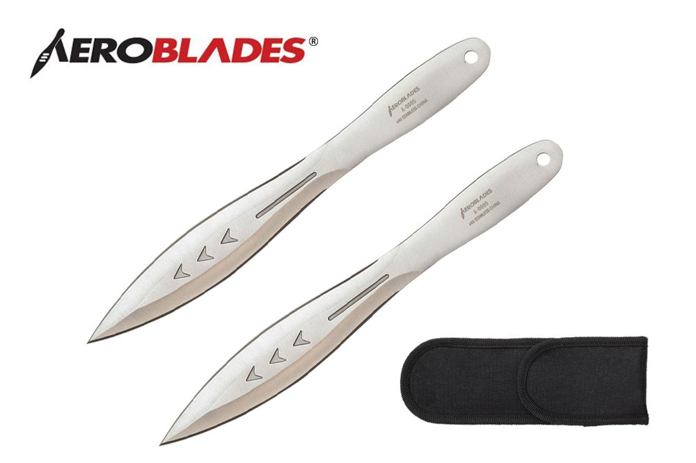 Aeroblade 2 Piece 7.5" Double Edge Throwing Knives w/Sheath SKU A0005 ...