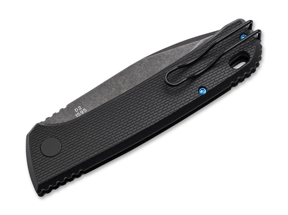 Boker Plus FRND Black Automatic Knife Blackwash D2 SS Blade/Black Griv ...