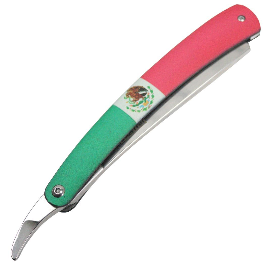 Defender-Xtreme Straight Razor 3CR13 Stainless with Mexico Flag SKU 13 ...