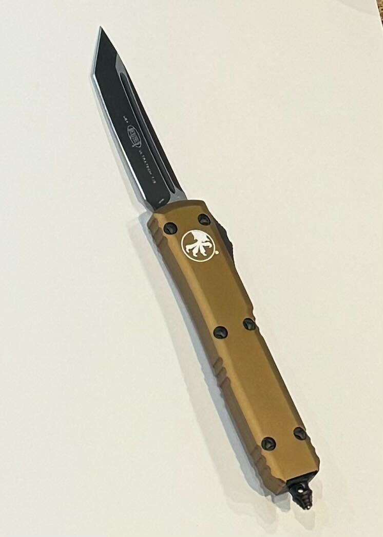 Microtech Ultratech Tanto OTF Auto Knife Black Premium SS Blade/Tan 60 ...