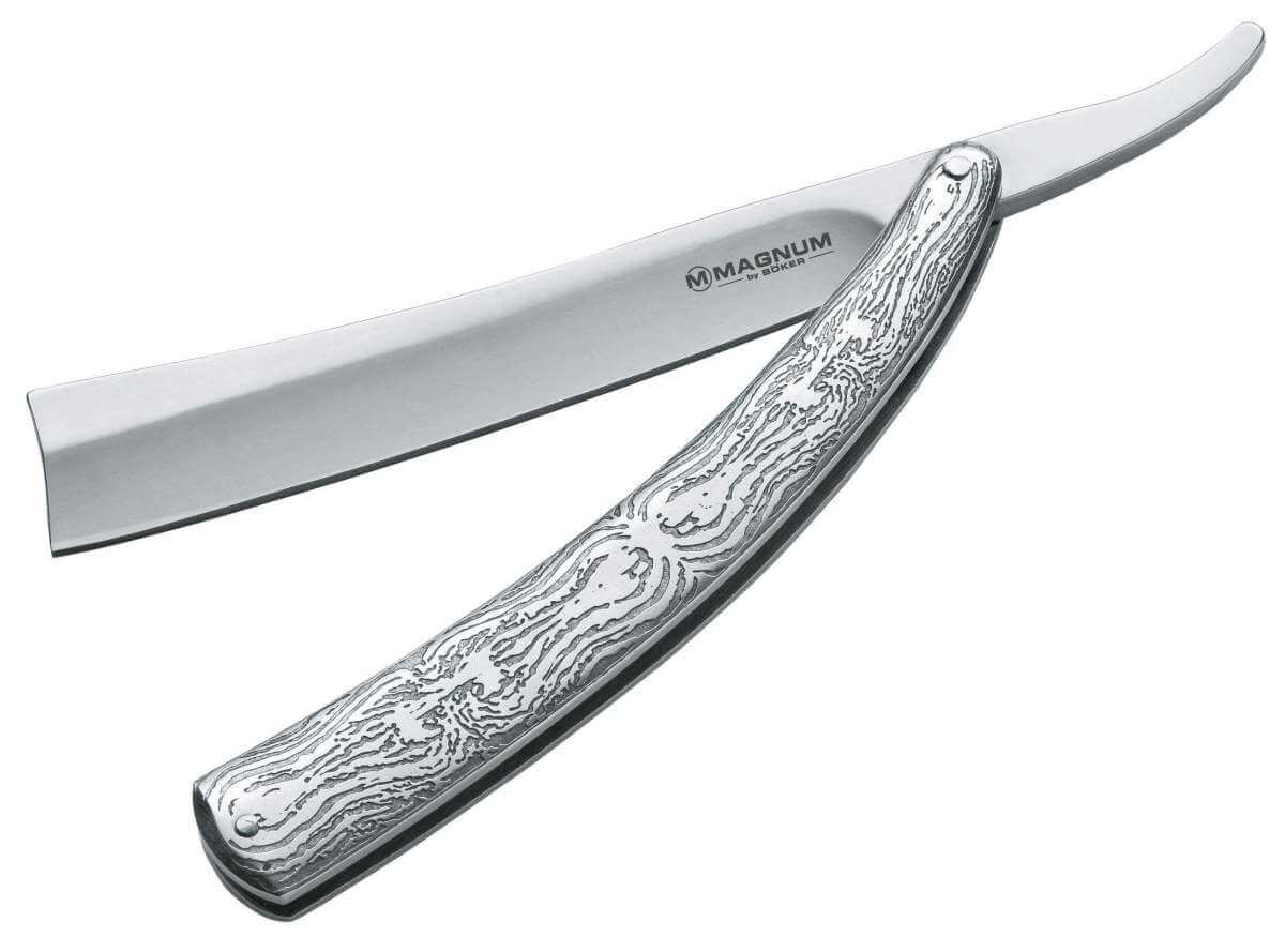 Boker Magnum Fleet Street Razor 440A Steel Blade/Steel Handle SKU 01LG ...