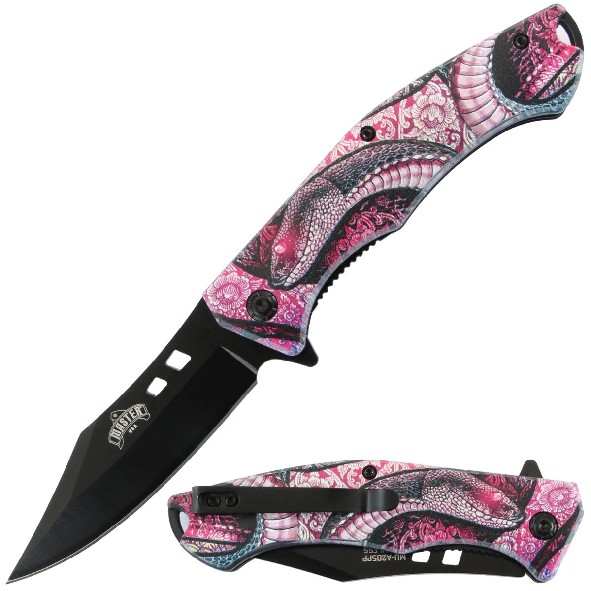 Master USA Spring Assist Liner Lock Knife Black 3Cr13MoV Stainless-Ste ...