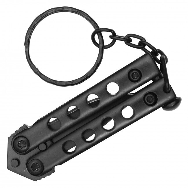 Mini Butterfly Knife Keychain Black with Black Blade SKU PBF37BK ...