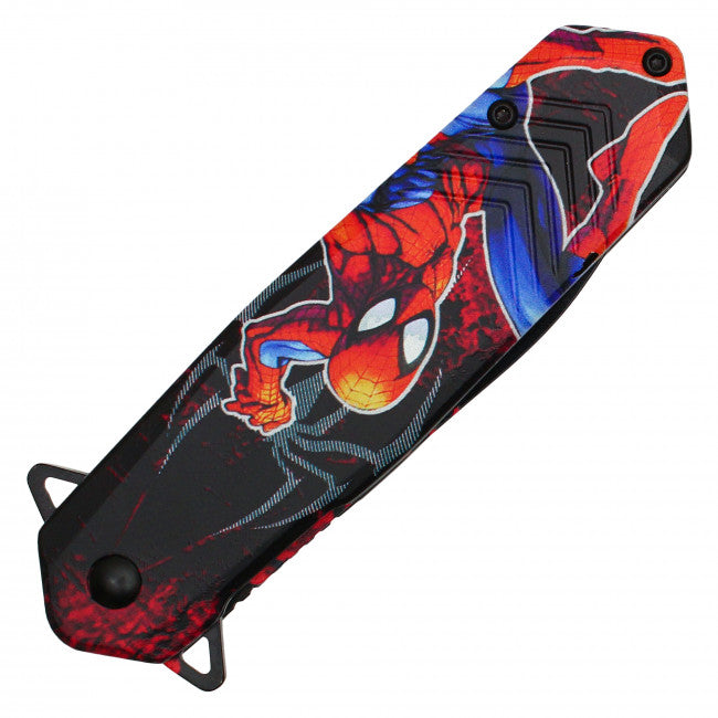 Spider Hero Assist Open Knife Black Graphic Steel Blade/Spider Hero Gr ...