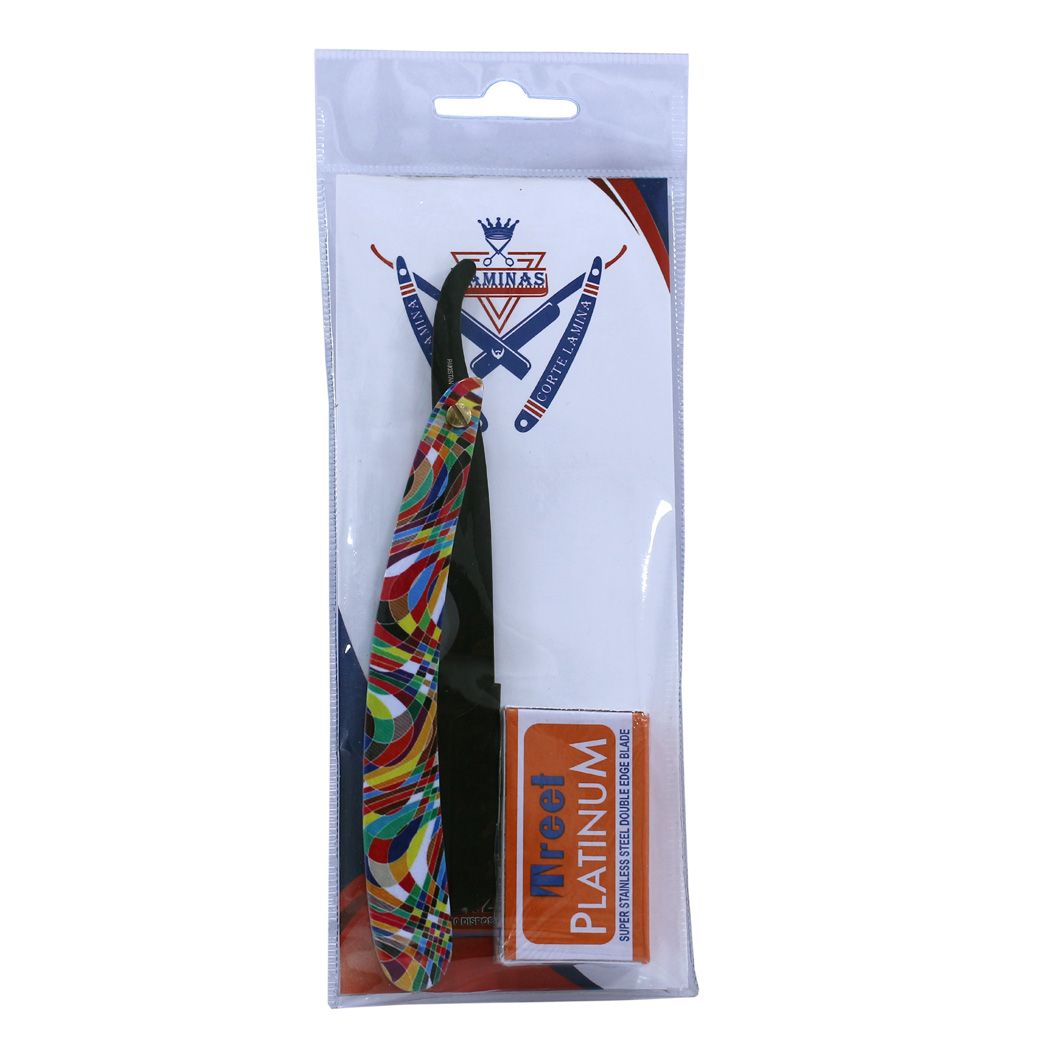 Professional Salon Straight Razor Multi Color comes with 10 Double Edg ...