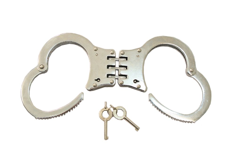 Double Lock Heavy-Duty Stainless-Steel Hinged Handcuffs w/2 Keys SKU 5 ...