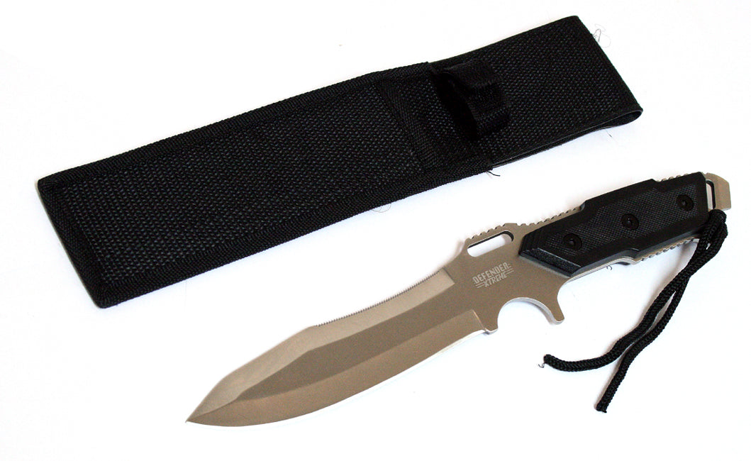 Defender Xtreme Full Tang Combat Ready Hunting Knife w/Sheath 12" Over ...