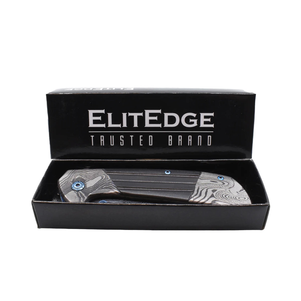 ElitEdge Titanium & Damascus Folding Knife SKU 10A54BLD – Highlander ...