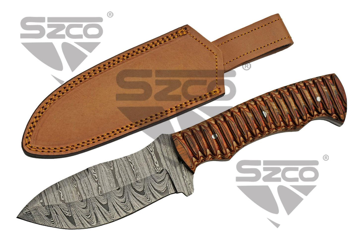 Damascus Golden Yellow Skinner comes with Sheath SKU DM-1331 ...